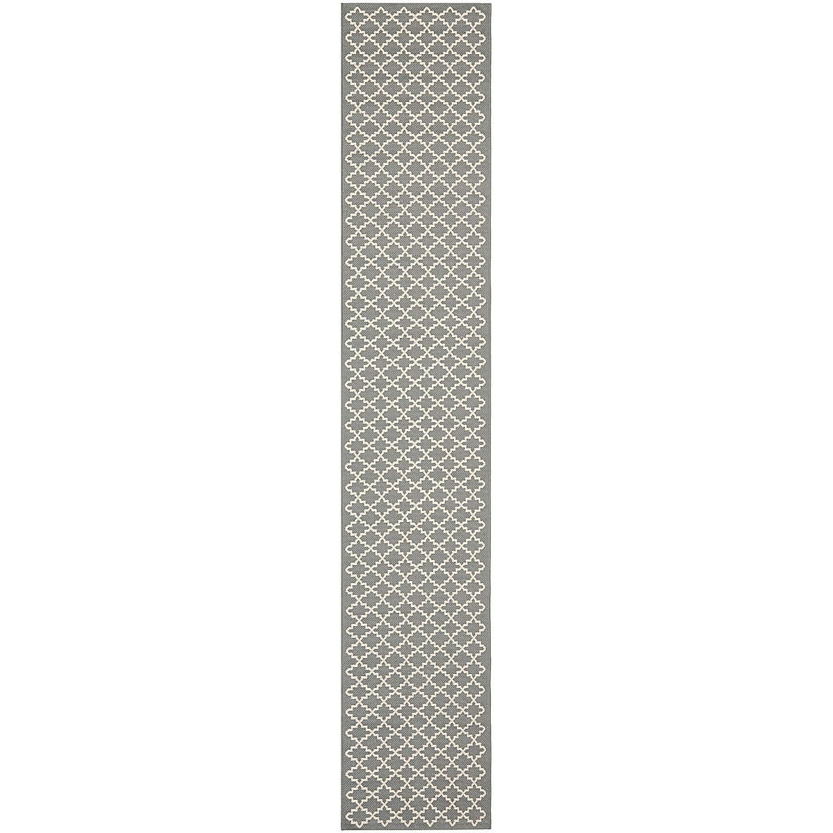 SAFAVIEH Courtyard Collection 2'3" x 20' Anthracite/Beige CY6919 Trellis Indoor/ Outdoor-Waterproof Easy-Cleaning Patio Backyard Mudroom Runner-Rug