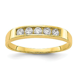 IceCarats 10K Yellow Gold Cubic Zirconia CZ Ring Size 3