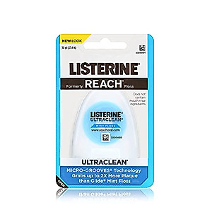 Listerine Ultraclean Dental Floss, Oral Care, Mint-Flavored, 1 Count (Pack of 7)