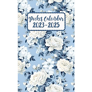Pocket Calendar 2023-2025 For Purse: 2 Years and Half From July 2023 To December 2025 Monthly Planner | Flower Themed Cover | Appointment Calendar ... , Birthdays | Contact List | Password Keeper