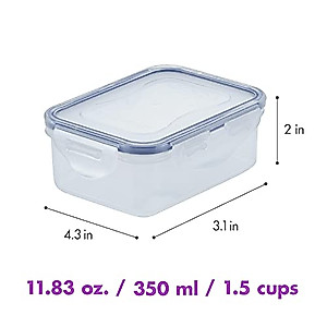 LOCK & LOCK - HPL806S6 Easy Essentials Food Storage Container/Bin Set - 11.8 Oz (Pack of 6), Clear