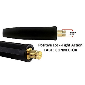 300 Amp Welding Leads Assembly Set - LC40 Connector - #1 AWG Cable (15 FEET Each Lead)