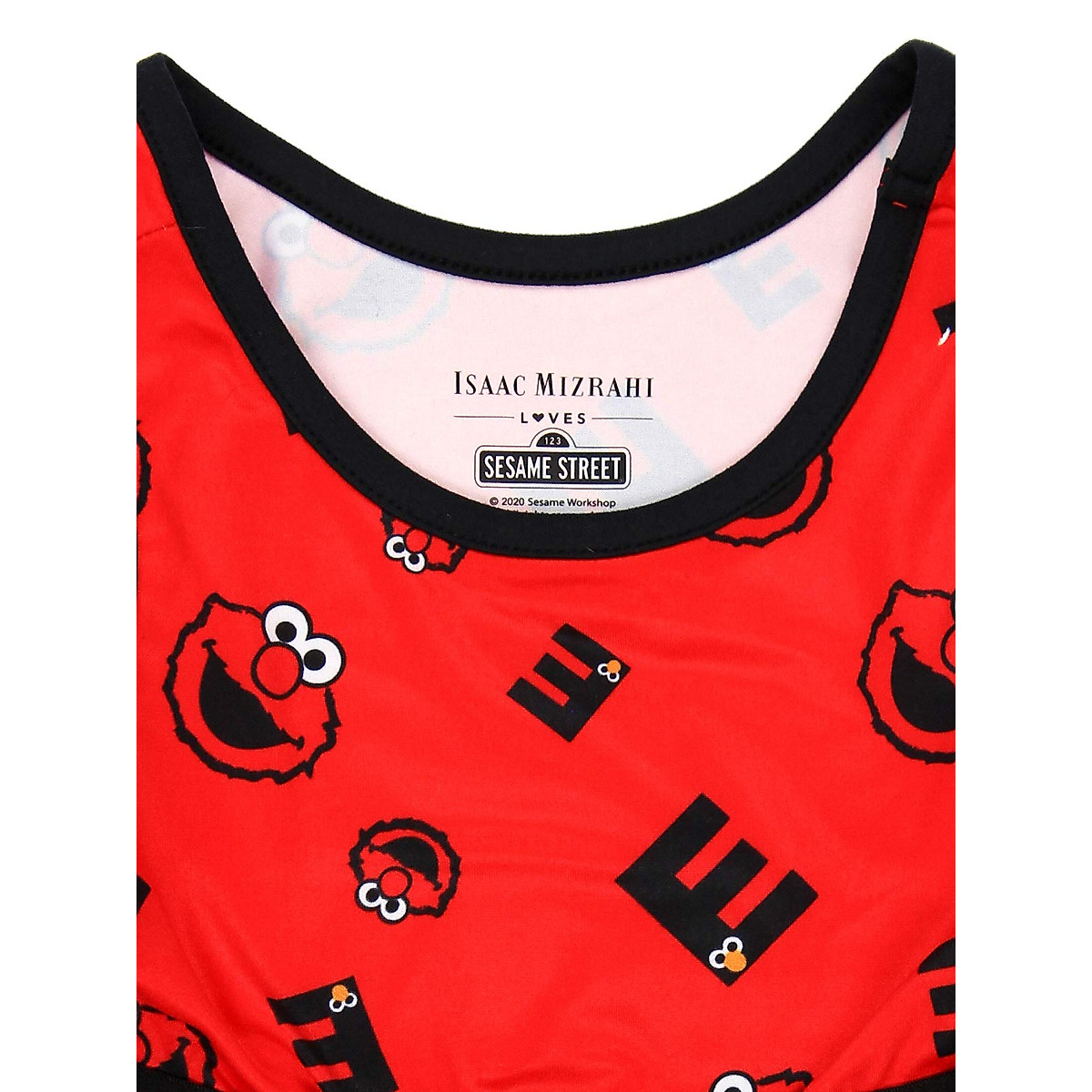 Isaac Mizrahi Loves Sesame Street Elmo Baby Toddler Fit and Flare Soft Dress (18 Months, Baby Red)