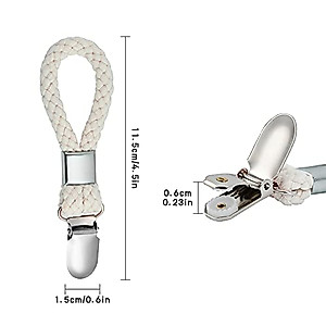 Elesunory 8PCS Hanging Tea Towels Clip, Metal Towel Hanger with Loop Cotton, Hand Towel Hook for Home Kitchen Bathroom Hanging Towels