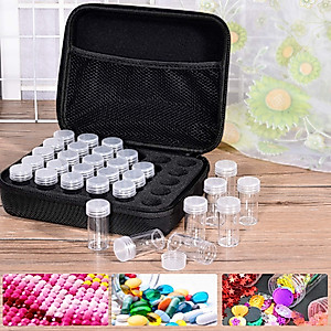 Benote Bead Storage Organizer Case, 30 Slot Diamond Painting Storage Containers Zipper Design Portable Box, Art Boxes for Beads, Art Craft Jewelry Rhinestones Organizer,Sewing Pills Container Holder