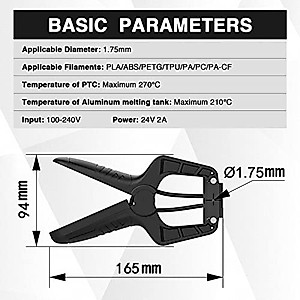 Tseriact Filament Welder Splicer - 1.75mm 3D Filament Connector Easy Operate Repair Broken 3D Filament for All Kind PLA/ABS/PETG/TPU/PC/PP/Hips Material