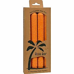 Aloha Bay Palm Tapers, Orange, 4 Count
