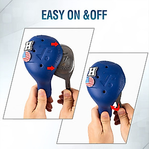 FRANKTECH Golf Head Covers, 3 Pack EVA Plastic Golf Club Covers for Driver Fairway Woods, Driver Headcover with Pins, Fit All Right-Handed Golf Clubs, Easy On Off, Washable, Funny (Black 3 pcs Set)