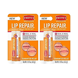 O'Keeffe's Medicated Lip Repair Seal & Heal Lip Protectant, Stick, (Pack of 2)