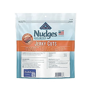 Blue Buffalo Nudges Jerky Cuts Natural Dog Treats, Chicken and Duck, 16oz Bag