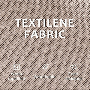 PURPLE LEAF Patio Chaise Lounge Set 4 Pieces Aluminum Outdoor Lounge Chairs with Wheels, Textilene Sunbathing Recliner, Beige