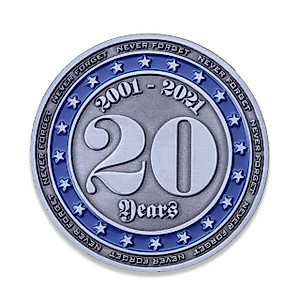 20 Years: Never Forget 9-11 Challenge Coin! 20 Years: Never Forget September 11th 2001. Limited Challenge Coin 2" Designed by Military Veterans