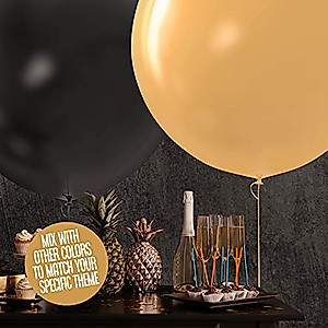 Prextex Gold Giant Balloons - 8 Jumbo 36 Inch Gold Balloons for Photo Shoot, Wedding, Baby Shower, Birthday Party and Event Decoration - Strong Latex Big Round Balloons - Helium Quality