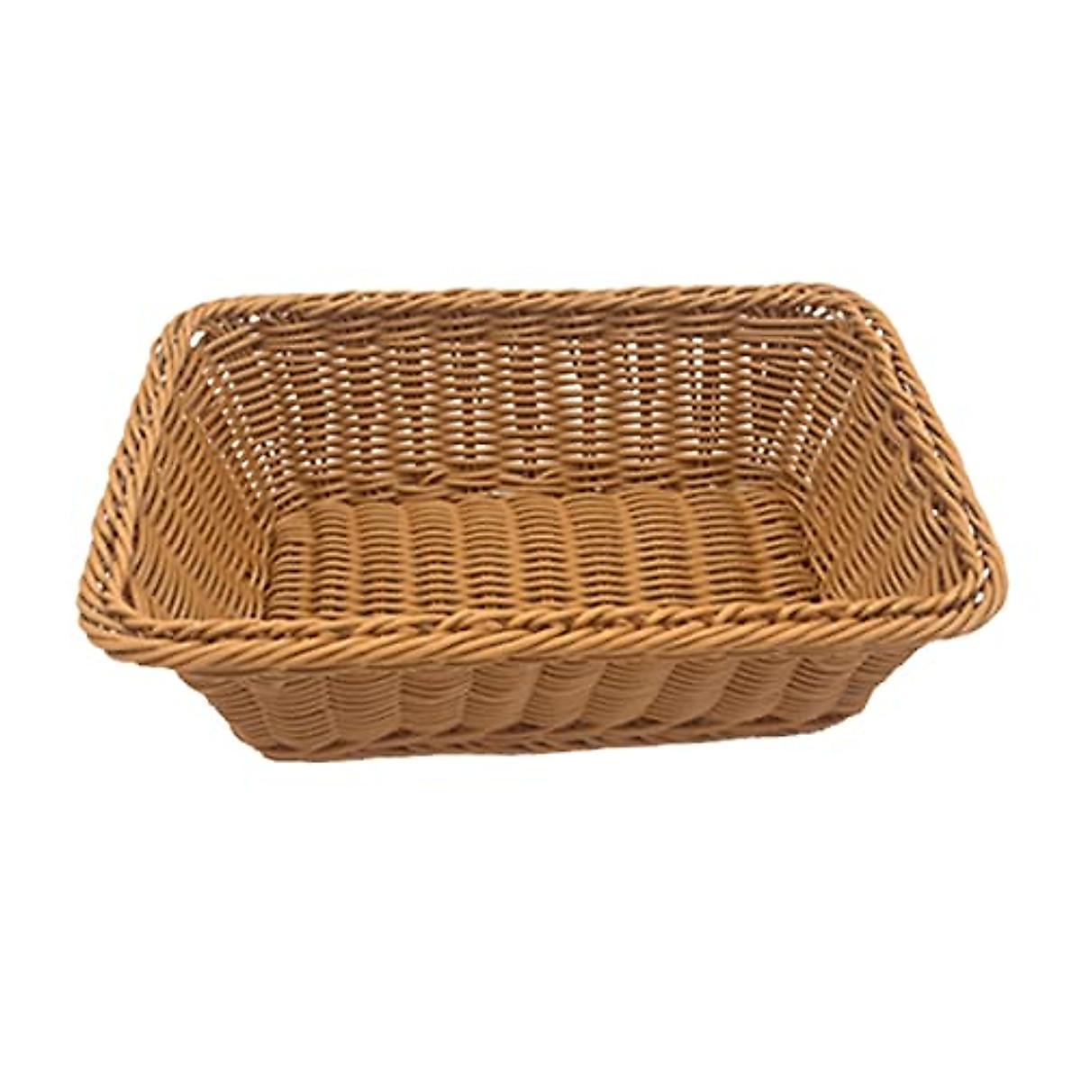 Teng Lang 12" Wicker Bread Basket, Woven Tabletop Food Fruit Vegetables Serving, Restaurant Serving Basket (12X8X4 inch)