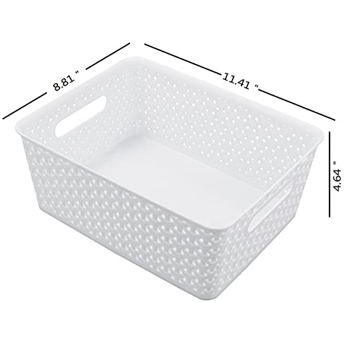 Obstnny Plastic Storage Baskets for Organizing, White Plastic Basket Bins, Set of 4
