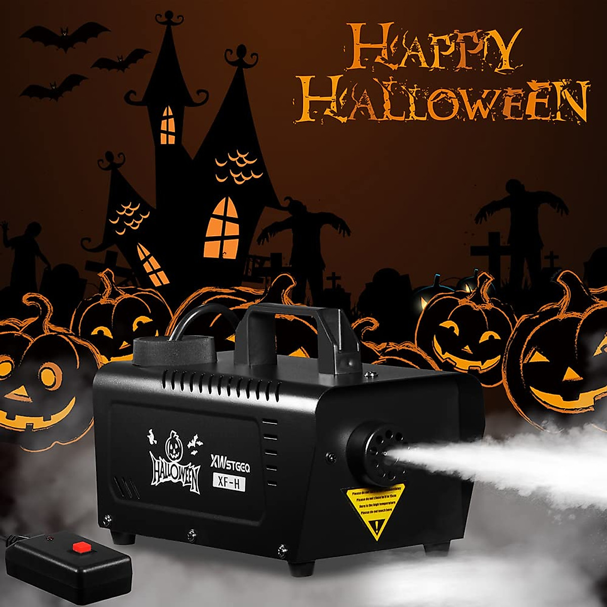 XWSTGEQ Fog Smoke Machine, 500 Watt Portable Smoke Machine with Wireless & Wired Remote Control for Halloween Wedding and Stage Effect