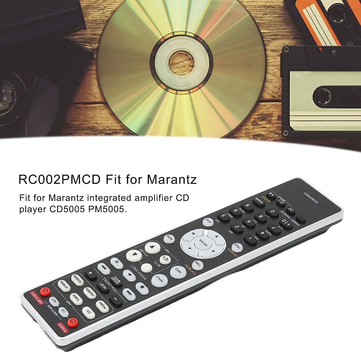 Remote Controller Fit for Marantz RC002PMCD CD5005 PM5005, Replacement Remote Control, Easy to Operate and Use. Black