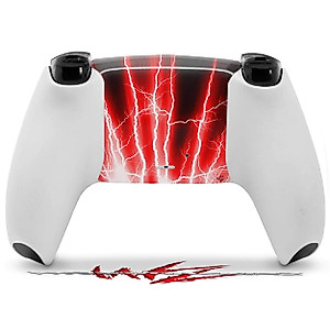 WraptorSkinz Skin Wrap compatible with Sony PS5 DualSense Controller Lightning Red (CONTROLLER NOT INCLUDED)
