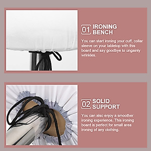 Zerodeko Travel Accessories Mini Iron Ironing Board Wood Stool Coat Clothes Ironing Board Tabletop Small Ironing Board for Sewing Craft Room Household Dorm Travel Accessories Mini Iron