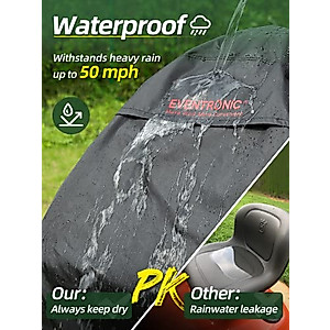 Riding Lawn Mower Cover, Eventronic 54“ Riding Lawn Tractor Cover Waterproof Heavy Duty Durable (420D-polyester oxford)