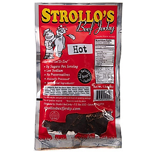 Strollo's Beef Jerky Sampler - Variety 4 Pack (1 of each flavor) Low Sodium, Low Carb, Low Sugar - Made with all Natural USA Beef, USDA Certified