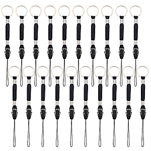 Bememo 20 Packs Black Nylon Lanyard Strap with Quick Release Buckle for USB Flash Drive, MP3, MP4 Player, Keychain, ID Card Holders and Other Small Electronic Devices