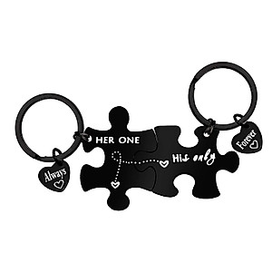 Vadaka Boyfriend Girlfriend Gift Keychain Couples Jewelry Couple Keychain Funny Couple Keyring for Him and Her Anniversary Valentine's Day Birthday Gifts for Husband Wife, His and Her Gifts