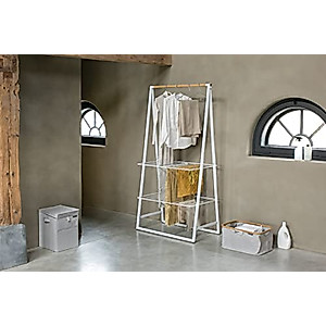 Brabantia - Linn Clothes Rack - Multi-Functional - Space Saver - Adjustable Shelves - Wardrobe Hanging - Drying Rack - Freestanding - Stable - White - Large