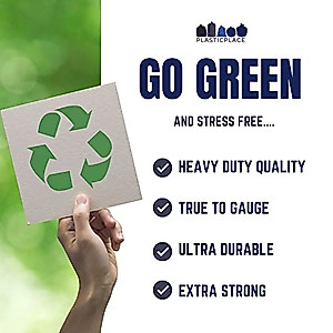 Plasticplace 65 Gallon Recycling Trash Bags │1.5 Mil │ Blue Heavy Duty Garbage Can Liners │ 50” x 48” (50 Count)