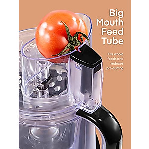 FOHERE Food Processor, 12 Cup, 4 Functions for Chopping, Slicing, Purees & Dough, Black