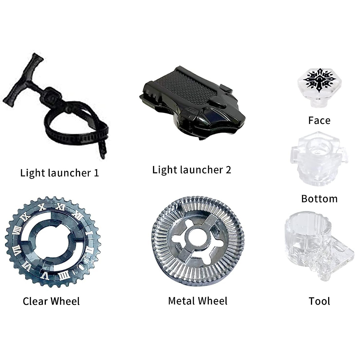 Wrpaulk Bey Battling Top Blade(BB-104 Basalt Horogium 145WD) &(BB-99 Hell KerbecsBD145DS) Metal Gyro Set with Launchers.