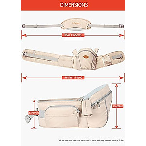 Baby Hip Seat Carrier Baby Waist Stool for Child Infant Toddler with Adjustable Strap Buckle Pocket Soft Inner Huge Storage (Dark Blue)