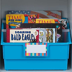 Really Good Stuff Picture Book Library Bins with Dividers - 12-Pack Rainbow