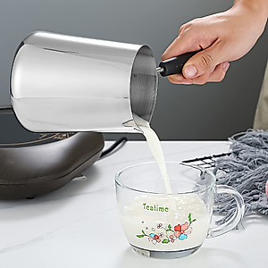 CALLARON Milk Butter Warmer Pot Stainless Steel Small Saucepan With Pour Spout And Handle Melting Pot with Scale for Stovetop Milk Steaming Frothing Latte Art