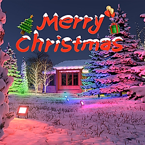 Olafus 25W RGB LED Flood Light 250W Equiv, DIY Color Changing Stage Light with Remote, Party Light Outdoor, IP66 Landscape Floor Strobe Light Spotlight, Uplight for Events Christmas Halloween, 2 Pack