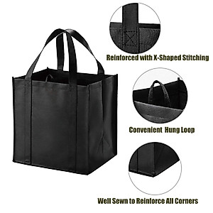 Set of 10 Reusable Grocery Bags Heavy Duty Shopping Bags Large Grocery Totes with Reinforced Bottom Super Sturdy Handles, Green