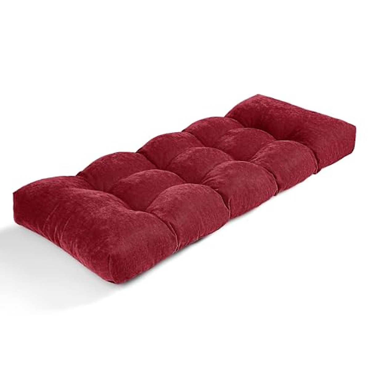 FINDEN Tufted Bench Cushion 42 inch - Non-Slip Bottom, Long Cushion for Window Patio Piano Storge Garden Indoor/Outdoor Furniture Seat, (42x16x4), Red