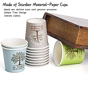 AVLA 800 Pack Bathroom Cups, 2 OZ Disposable Paper Mouthwash Cups, Small Hot Cold Beverage Drinking Cup, Mini Colorful Espresso Cups for Parties, Picnic, Barbecue, Travel and Events, Tree Pattern