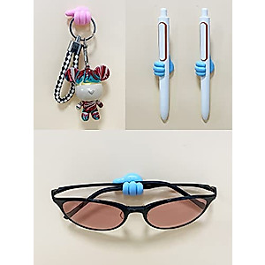 LBKKC Silicone Thumb Hooks, 30pcs Self Adhesive Wall Hooks, Multifunctional Cord Holder for Desk, Data Cable Clip Wire Desk Organizer