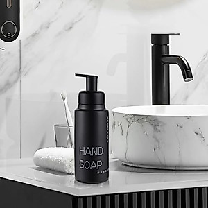 Bosilunlife Foaming Soap Dispenser - Foam Hand Soap Dispenser Pump Bathroom Foaming Hand Soap Dispenser Bottle Refillable Ceramic Black Foaming Soap Dispenser for Kitchen Sink