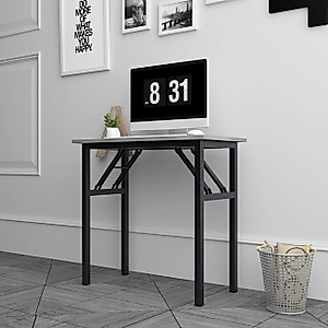 Need Small Computer Desk 31.5 inches Folding Table No Assembly Sturdy Small Writing Desk Folding Desk for Small Spaces, Grey AC5-8040-LB