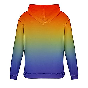 Jamgty Mens Fleece Hoodies Lightweight Long Sleeve Gradient 3D Graphic Print Pullover Sweatshirt for Christmas Halloween