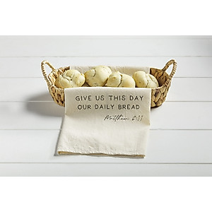 Mud Pie Bread Basket And Towel Set, Tan, 13" x 5.5"