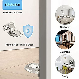 GGIENRUI Magnetic Door Stopper Floor Door Stop Magnetic Heavy Duty Door Holder for Keep Door Open with 3M Self Adhesive and Conceal Screw Mount, 2pcs, Silver