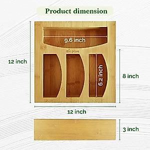 Bioploc Ziploc Bag Organizer Bag Storage Combo for Kitchen Drawer + 25 Ecologyc Bags/Organizer Made off Bamboo
