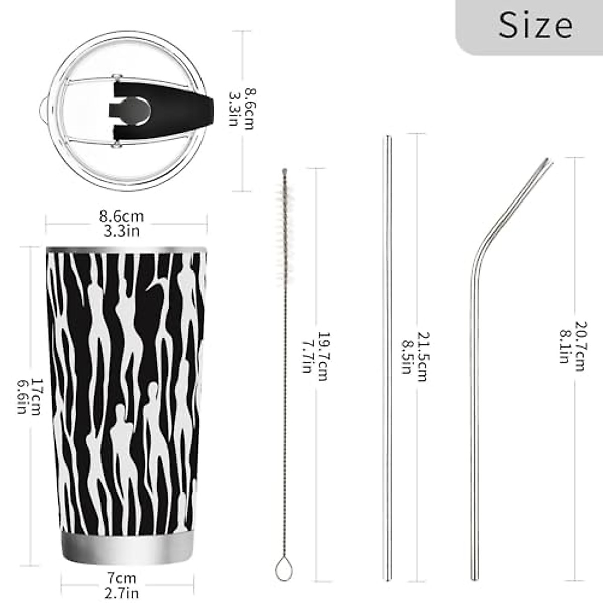 Body Shape Silhouette Stainless Steel travel cups with Lid and Straw coffee travel mug 20oz for hot and cold drinks reusable vacuum insulated tumbler with lid 20 OZ