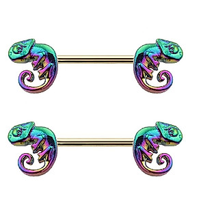 Body Accentz Nipple rings 316L Stainless Steel Chameleon Nipple Shield Barbell Nipple Bar