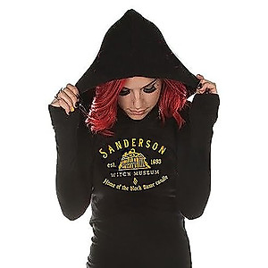 LYEIAO Halloween Fashion Hoodie for Women Halloween Hocus Pocus Tshirt Pumpkin Face Graphic Long Sleeve Top Pullover(Black4,M)