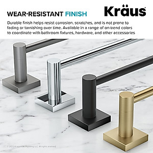 KRAUS Ventus Bathroom Robe and Towel Double Hook, Brushed Gold Finish, KEA-17702BG