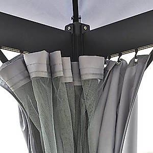 Outsunny 10' x 13' Patio Gazebo, Aluminum Frame, Outdoor Gazebo Canopy Shelter with Netting & Curtains, Garden, Lawn, Backyard and Deck, Gray